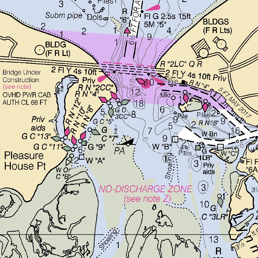 Chesapeake Bay Cape Henry To Thimble Shoal Light Map by National ...