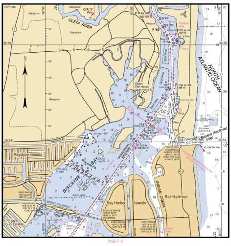 Intracoastal Waterway - Biscayne Bay Map by National Oceanographic ...