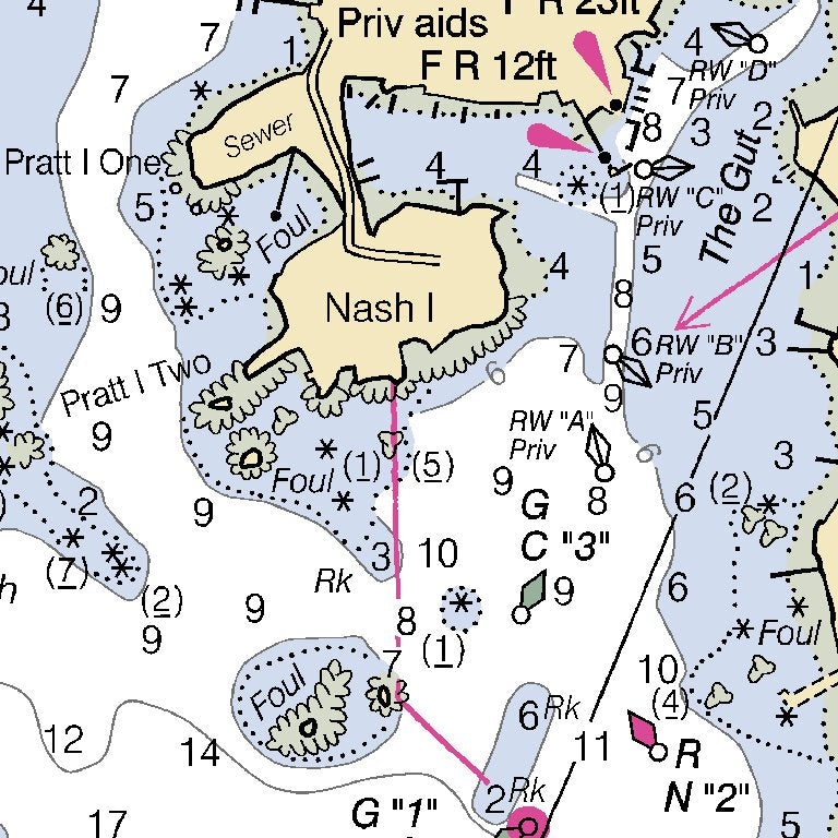 Long Island Sound Inset 6 Map by National Oceanographic & Atmospheric ...