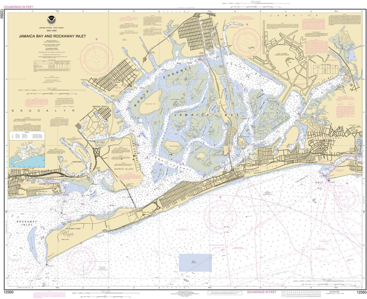 Jamaica Bay And Rockaway Inlet Map by National Oceanographic ...