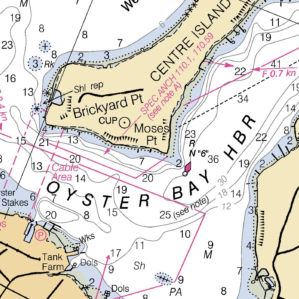 Li Sound Oyster And Huntington Bays Map by National Oceanographic ...