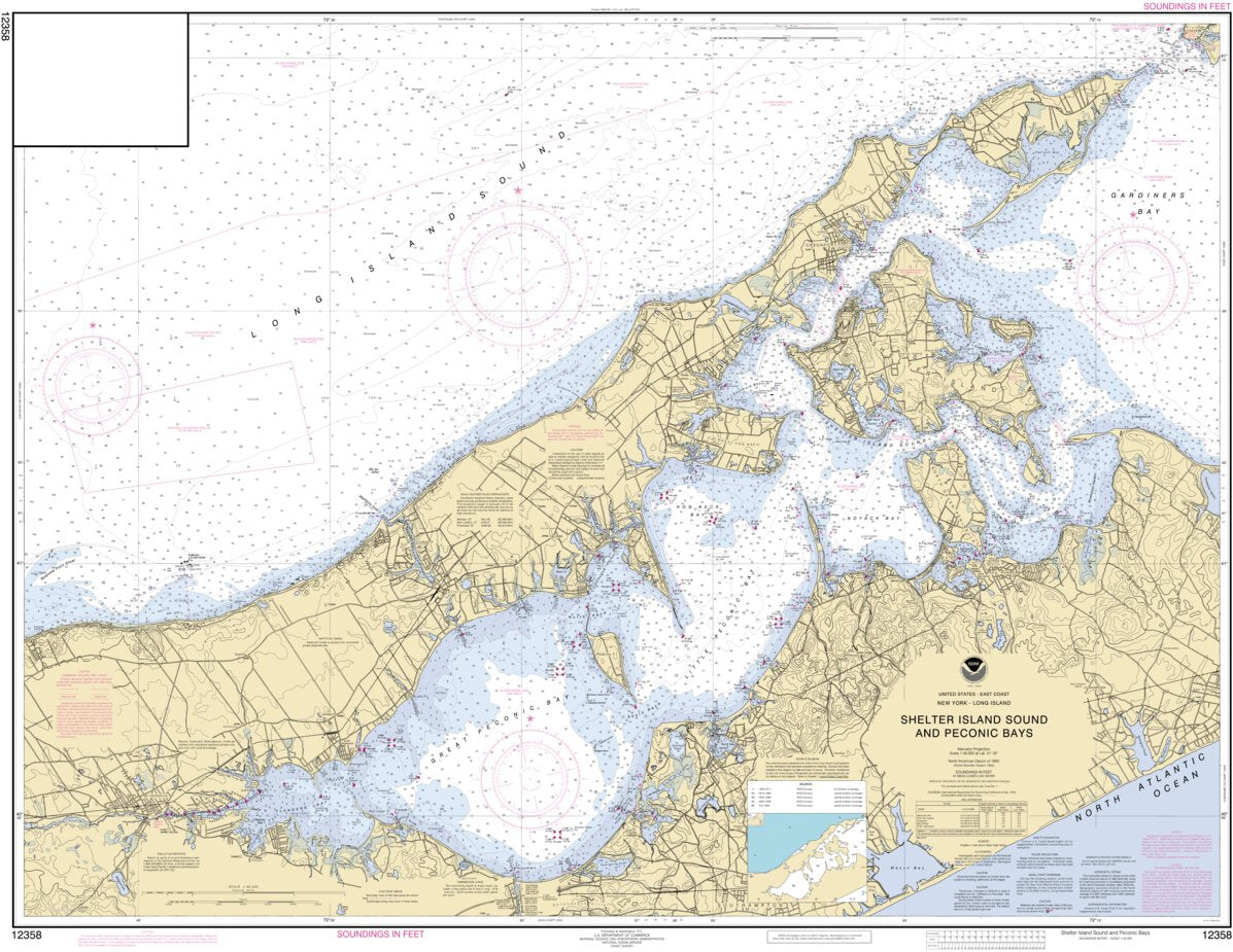Ny Li Shelter Island Sound And Peconic Bays Map by National ...