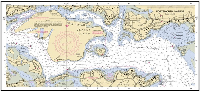 Portsmouth Harbor Map by National Oceanographic & Atmospheric ...
