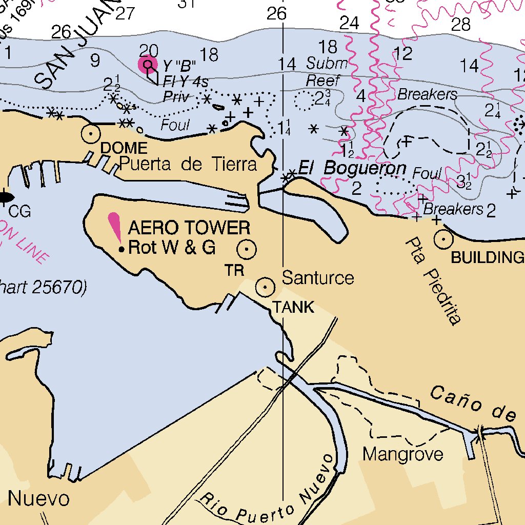 N Coast Of Puerto Rico Pta Penon - Pta Vacia Talega Map by National ...