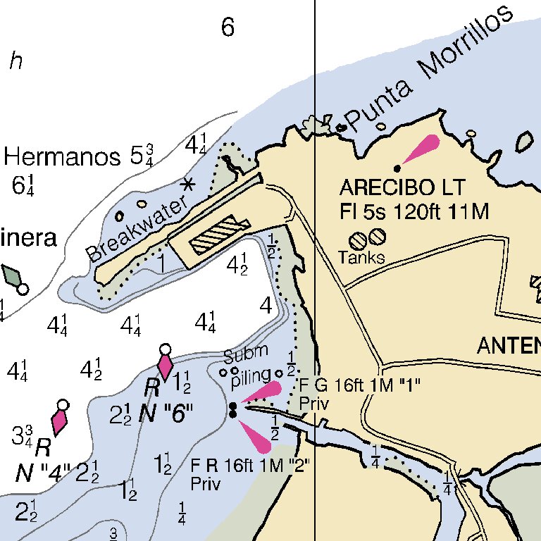 Puerto Arecibo Map by National Oceanographic & Atmospheric ...