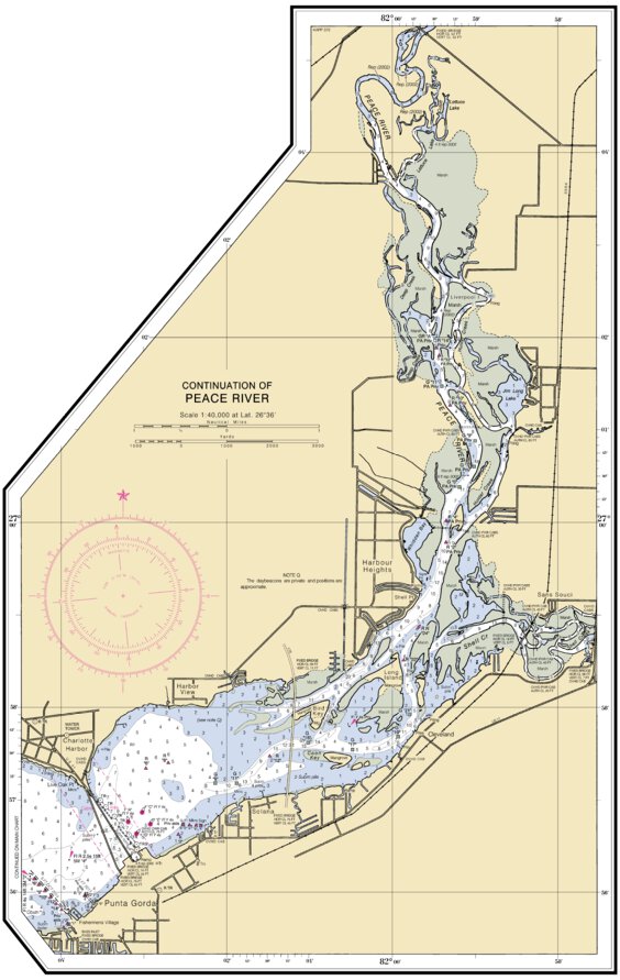 Continuation Of Peace River Map by National Oceanographic & Atmospheric ...