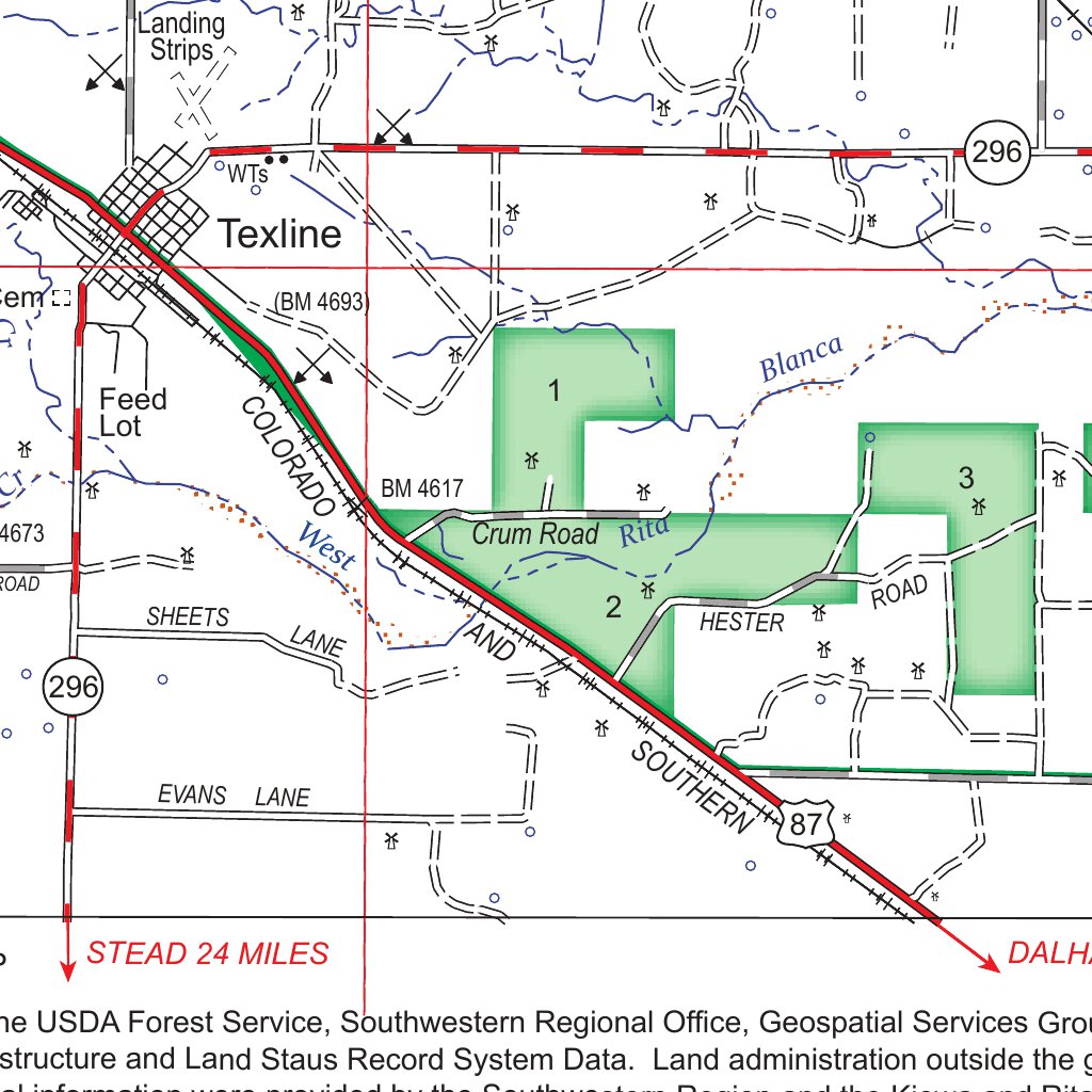 Cibola National Forest, Rita Blanca National Grasslands Map by US ...