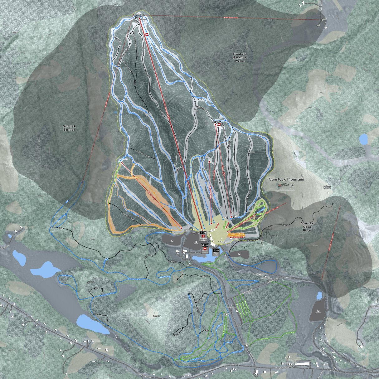 Gunstock Mountain Resort Map by Mapsynergy | Avenza Maps