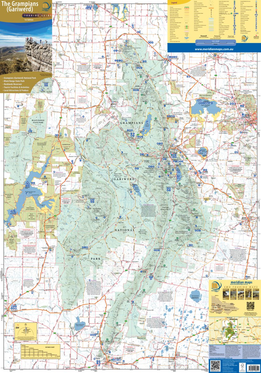 The Grampians Touring Map by Meridian Maps | Avenza Maps