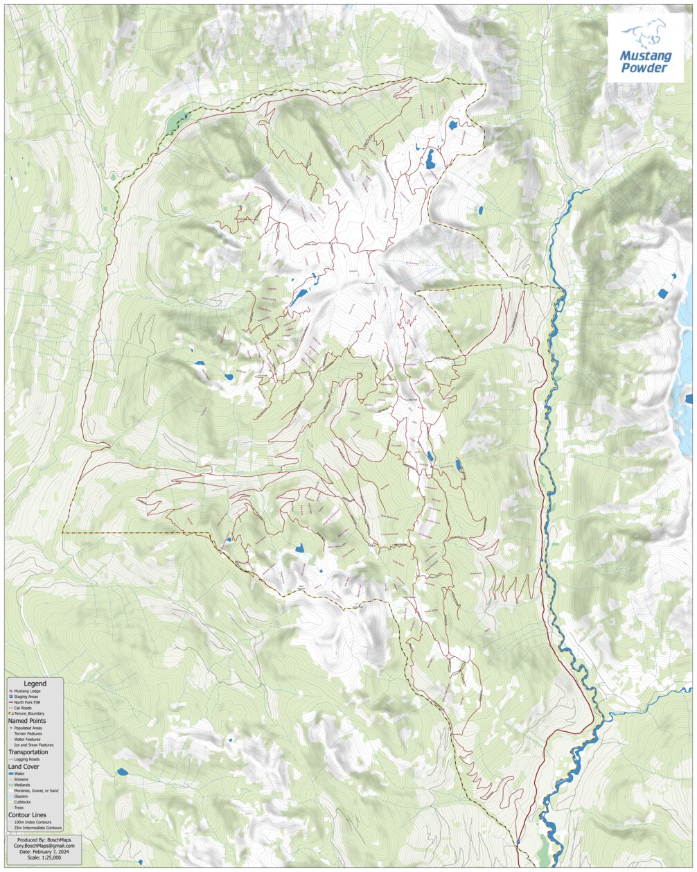 Mustang Powder Run Map by BoschMaps | Avenza Maps