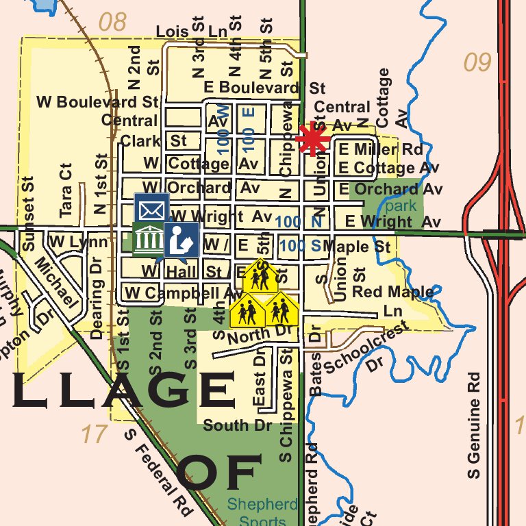 Coe Township and Village of Shepherd, Isabella County, Michigan Map by ...