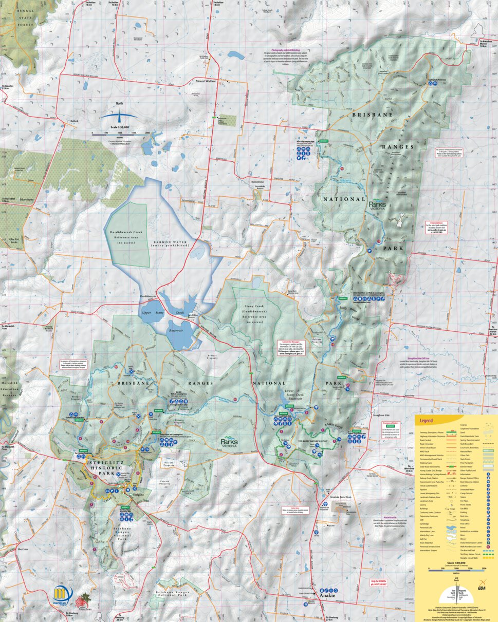 Brisbane Ranges National Park Map by Meridian Maps | Avenza Maps