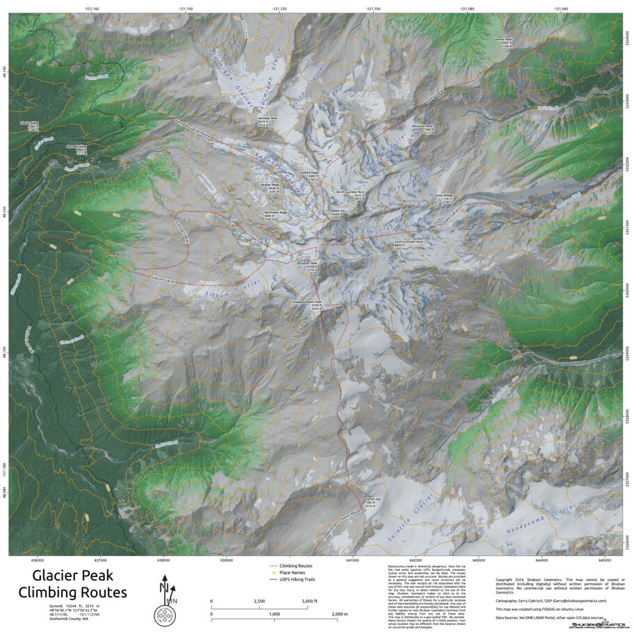 Glacier Peak Climbing Routes Map by Shuksan Geomatics | Avenza Maps