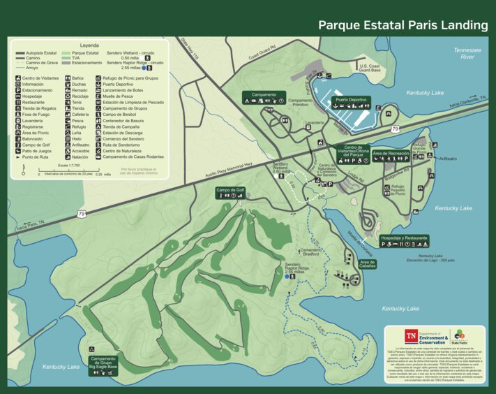 Paris Landing State Park - Español Map by Tennessee State Parks ...