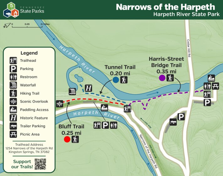 Harpeth River State Park - Narrows of the Harpeth Map by Tennessee ...