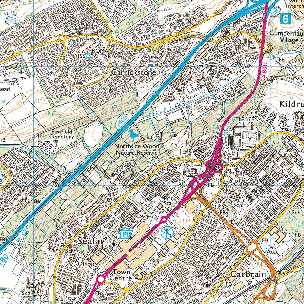 Bishopbriggs North and Campsie Ward 1 (1:25,000) Map by UK Topographic ...