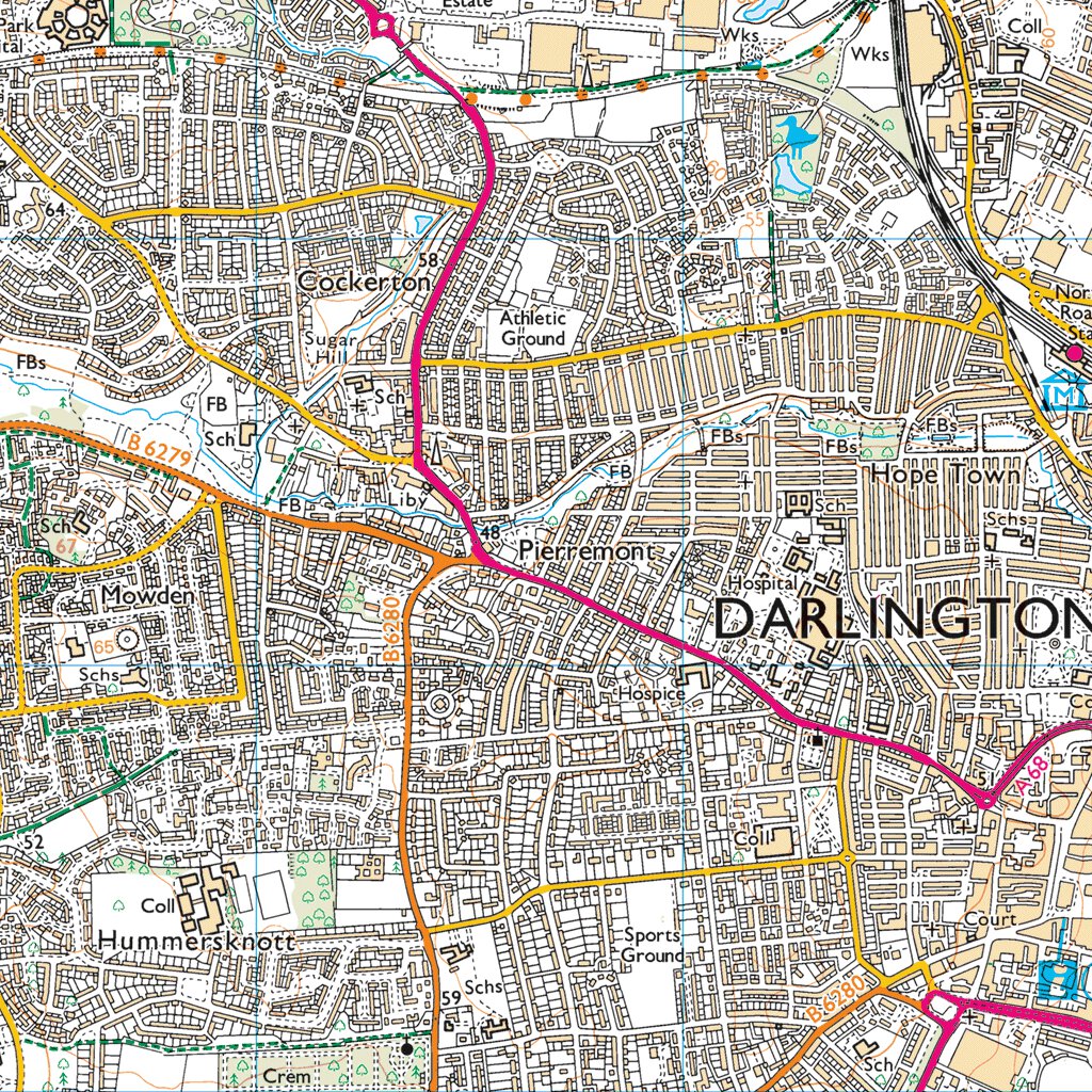 Heighington & Coniscliffe Ward 1 (1:25,000) Map by UK Topographic Maps ...