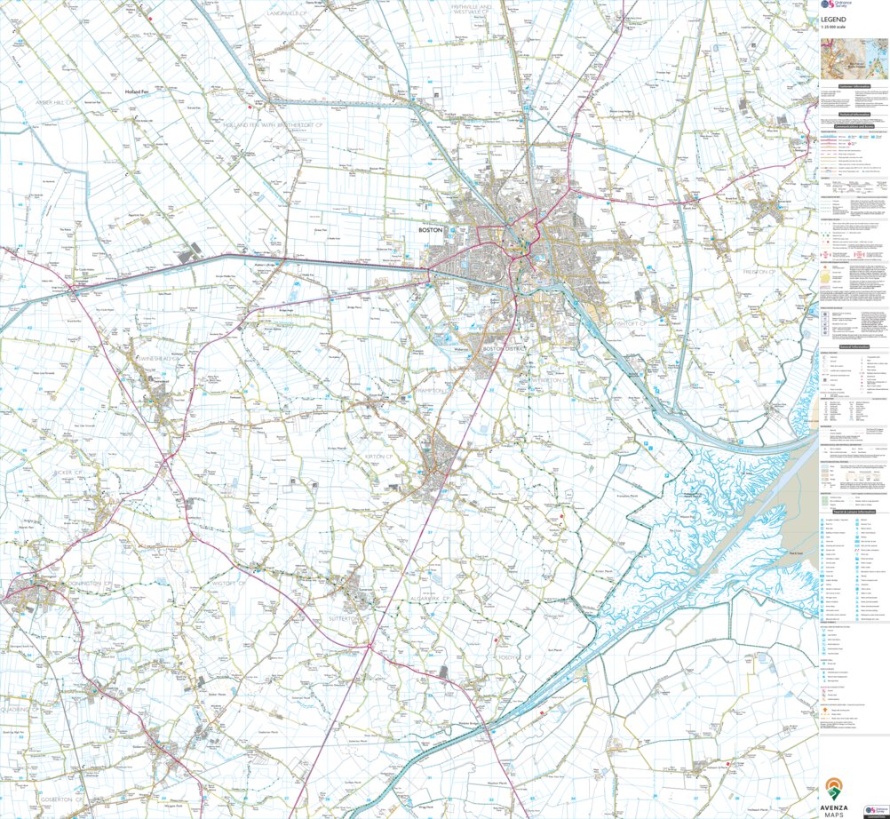 Swineshead and Holland Fen Ward 1 (1:25,000) Map by UK Topographic Maps ...