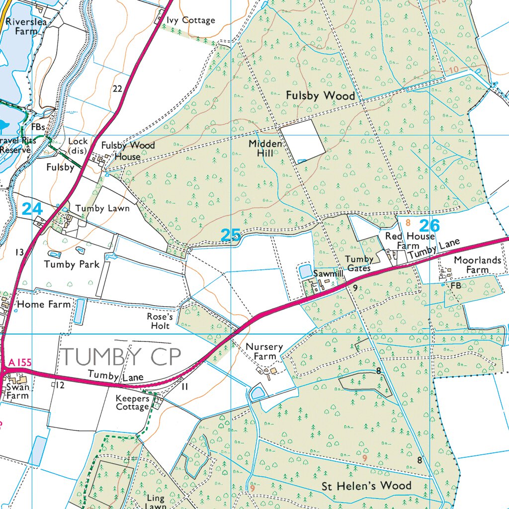 Coningsby & Mareham Ward 1 (1:25,000) Map by UK Topographic Maps ...