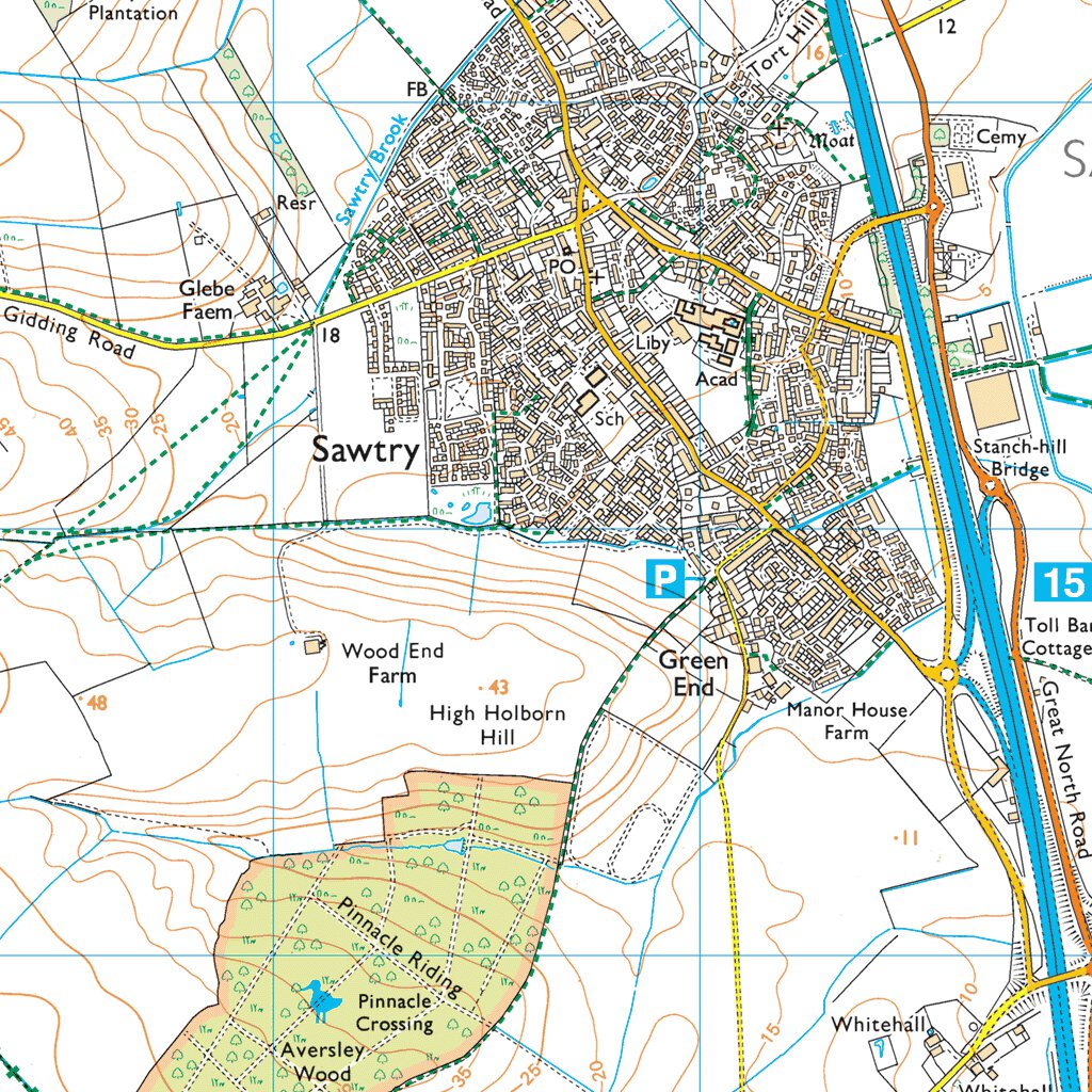 Thrapston Ward 1 (1:25,000) Map by UK Topographic Maps | Avenza Maps