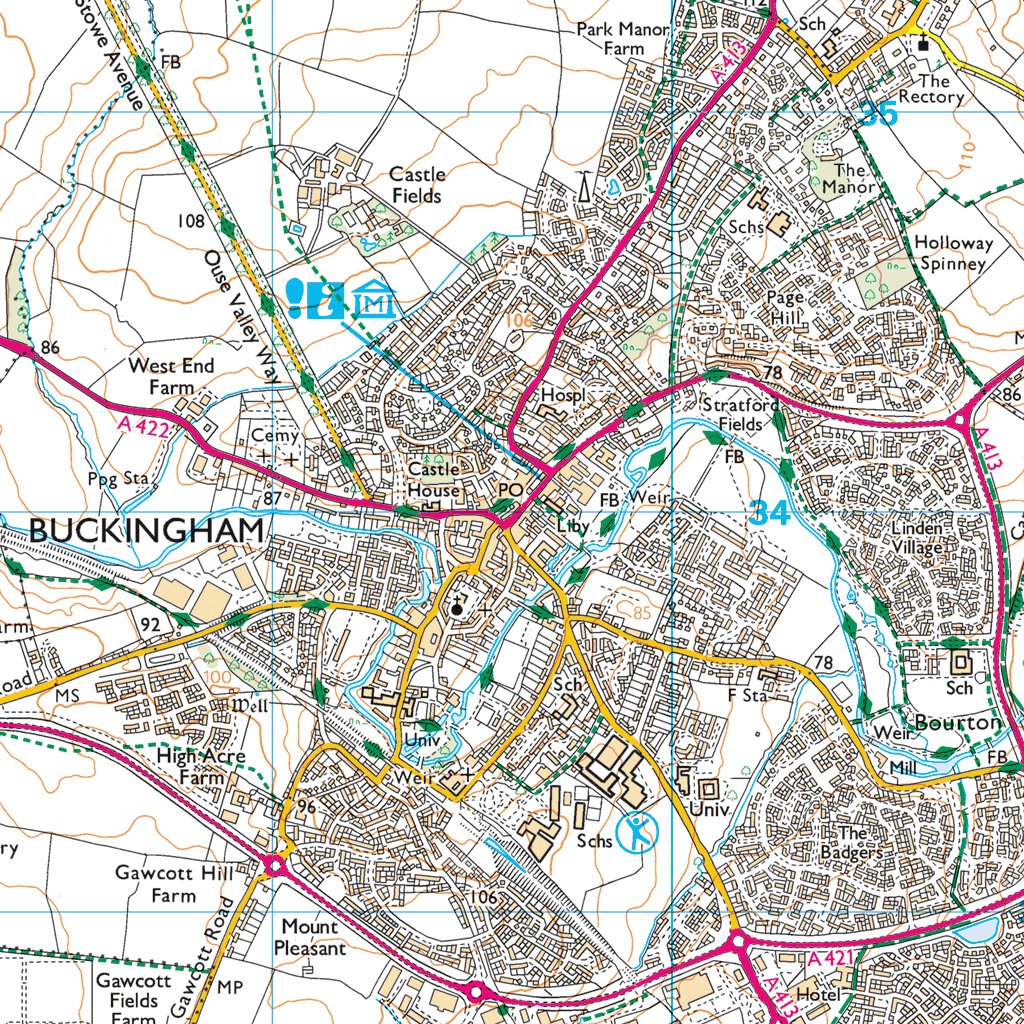 Deanshanger Ward 1 (1:25,000) Map by UK Topographic Maps | Avenza Maps
