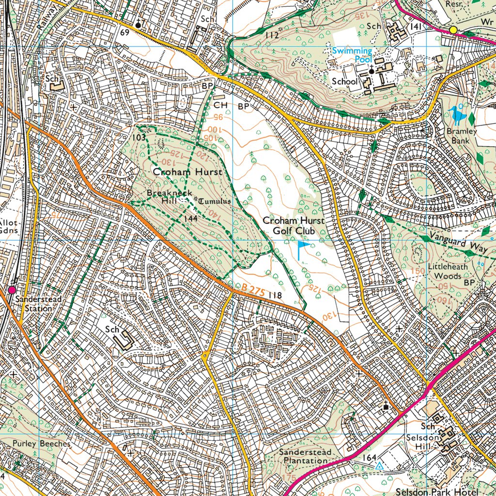 Lower Kingswood, Tadworth & Walton Ward 1 (1:25,000) Map by UK ...