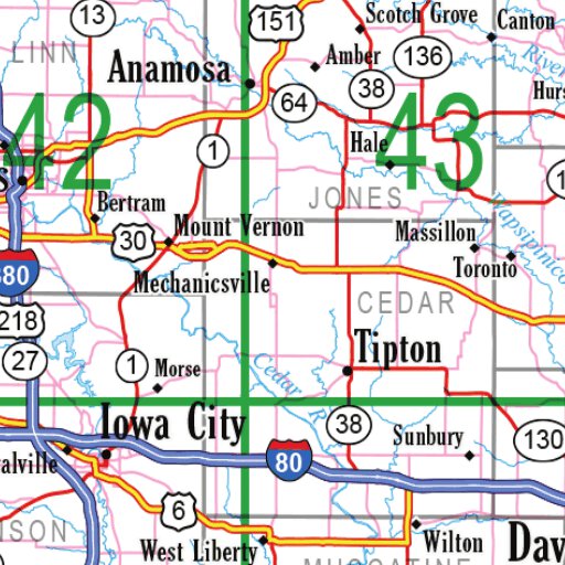 Iowa Atlas & Gazetteer Overview Map by Garmin | Avenza Maps