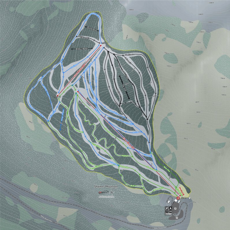 Shames Mountain Resort Map by Mapsynergy | Avenza Maps