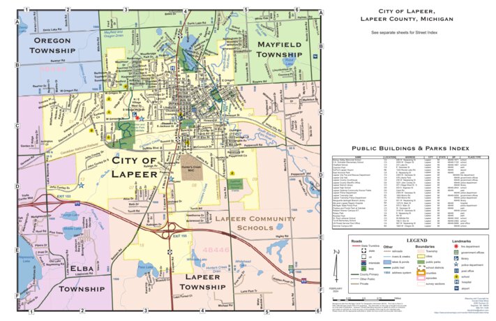 City of Lapeer, Lapeer County, MI Map by Donald Dale Milne | Avenza Maps