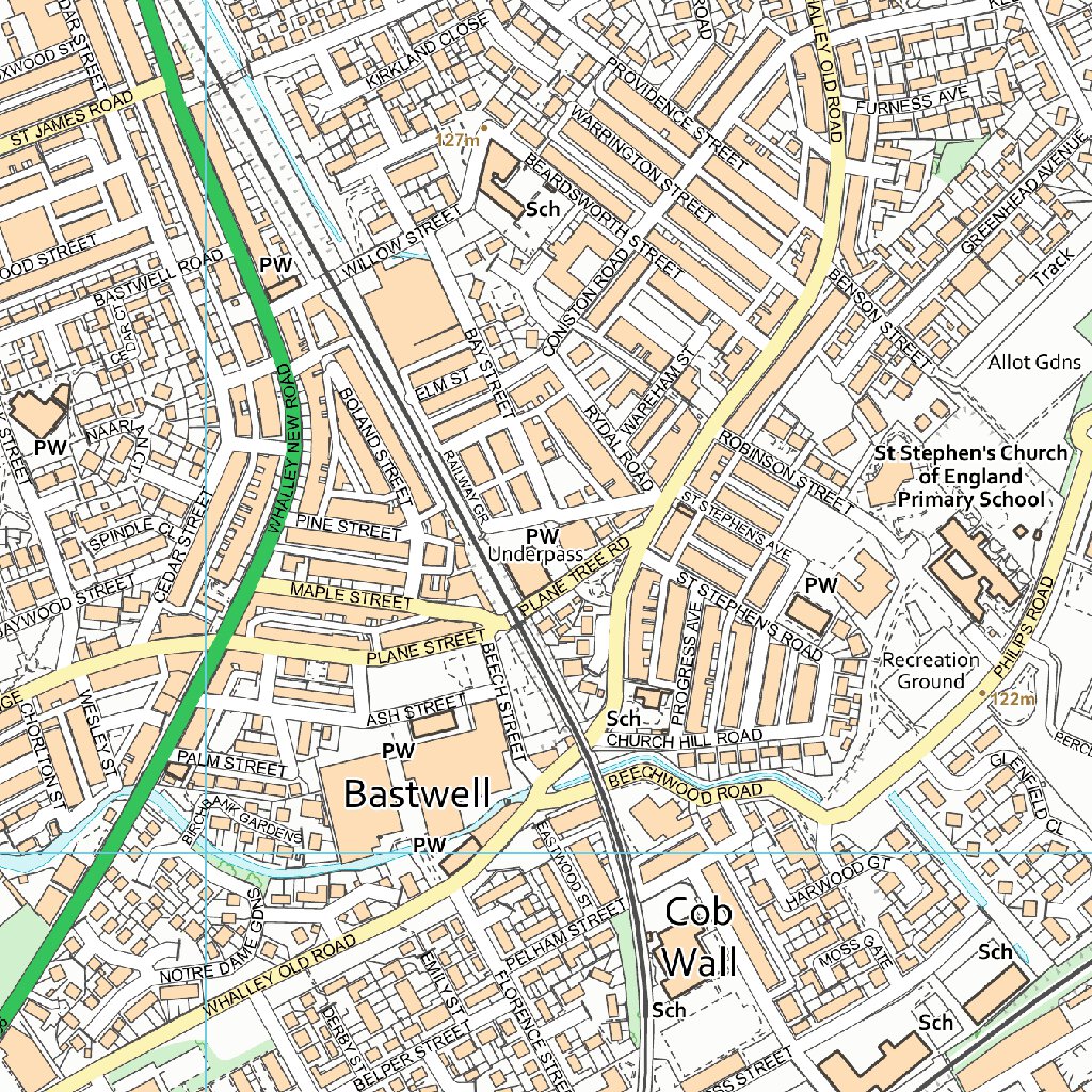 Rishton Ward 1 (1:10,000) Map by UK Topographic Maps | Avenza Maps