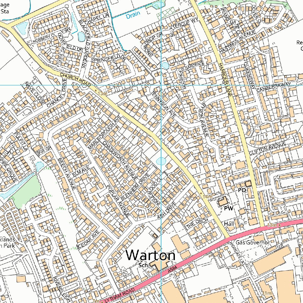 Wrea Green with Westby Ward 1 (1:10,000) Map by UK Topographic Maps ...