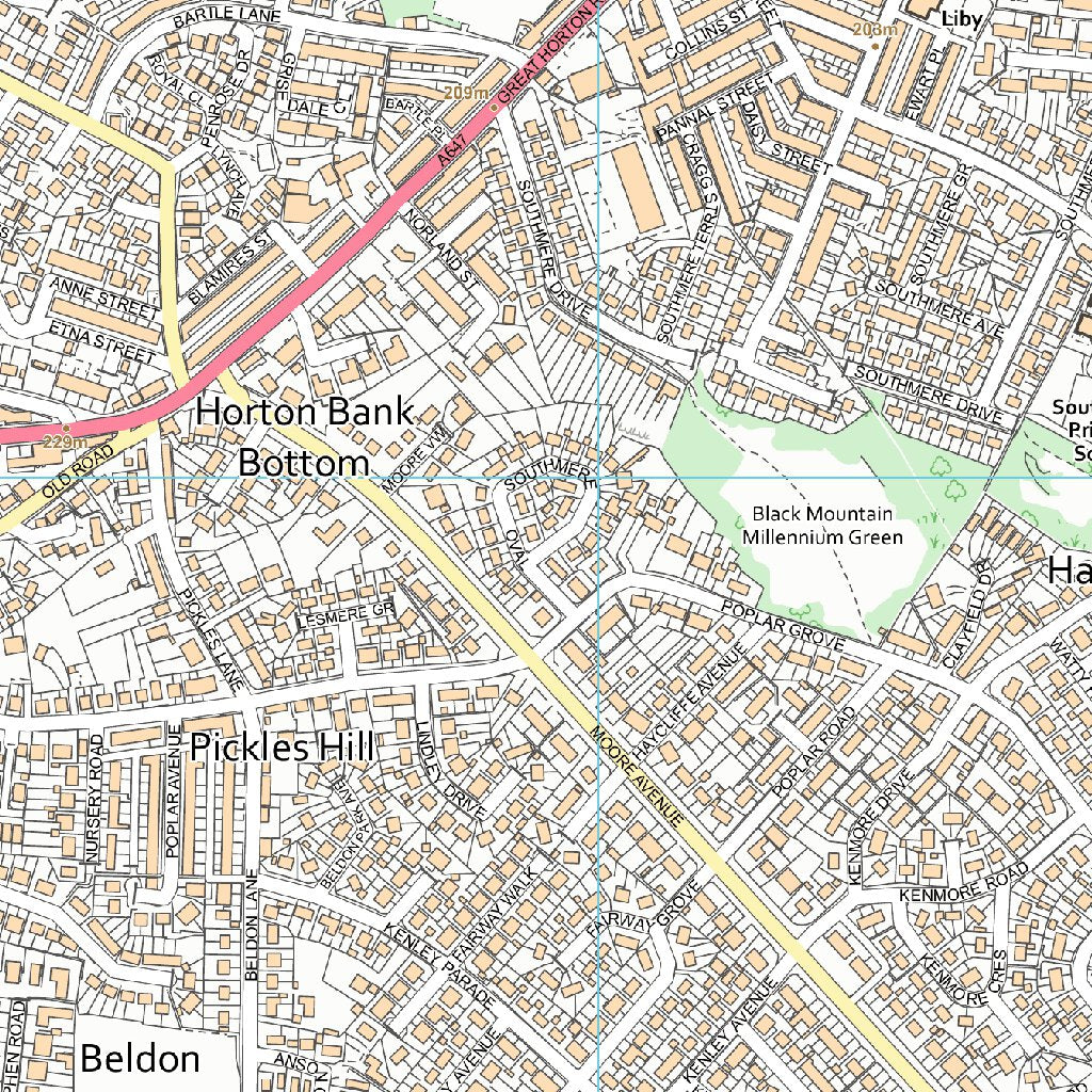 Northowram and Shelf Ward 1 (1:10,000) Map by UK Topographic Maps ...