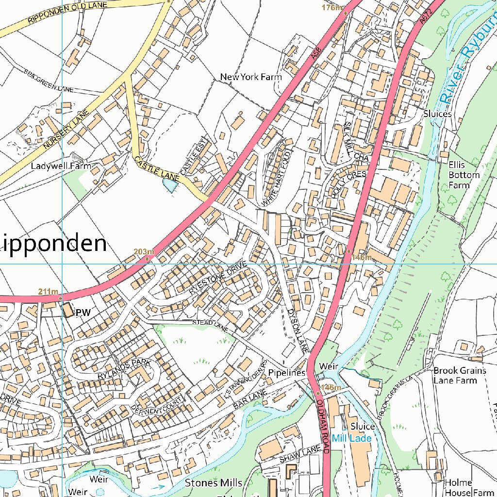 Ryburn Ward 1 (1:10,000) Map by UK Topographic Maps | Avenza Maps
