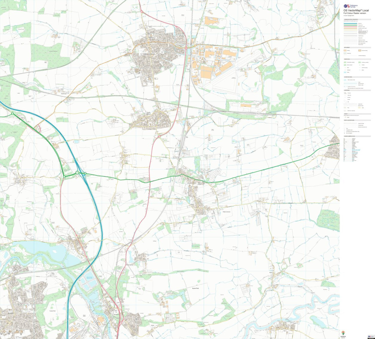 Airedale and Ferry Fryston Ward 1 (1:10,000) Map by UK Topographic Maps ...