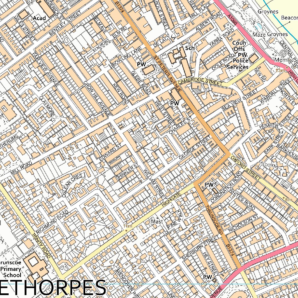 Humberston and New Waltham Ward 1 (1:10,000) Map by UK Topographic Maps ...