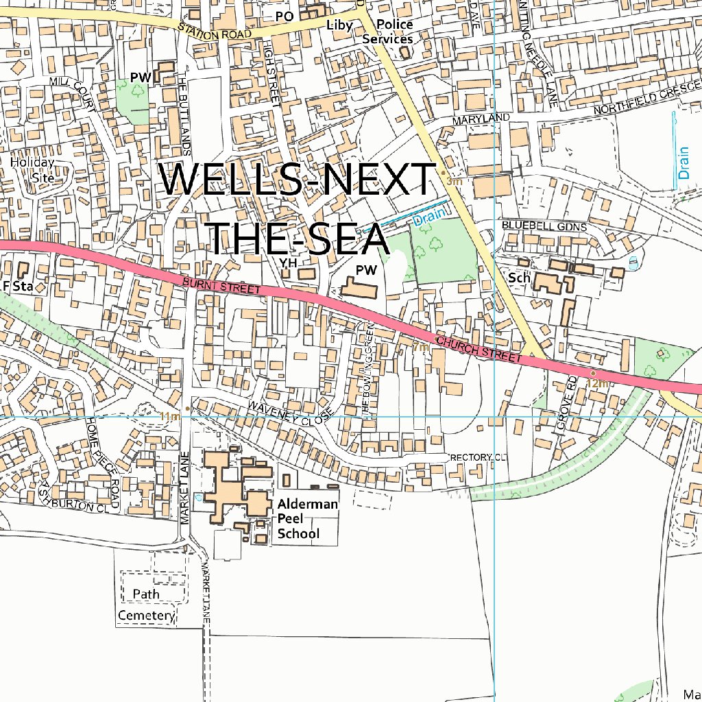 Wells with Holkham Ward 1 (1:10,000) Map by UK Topographic Maps ...