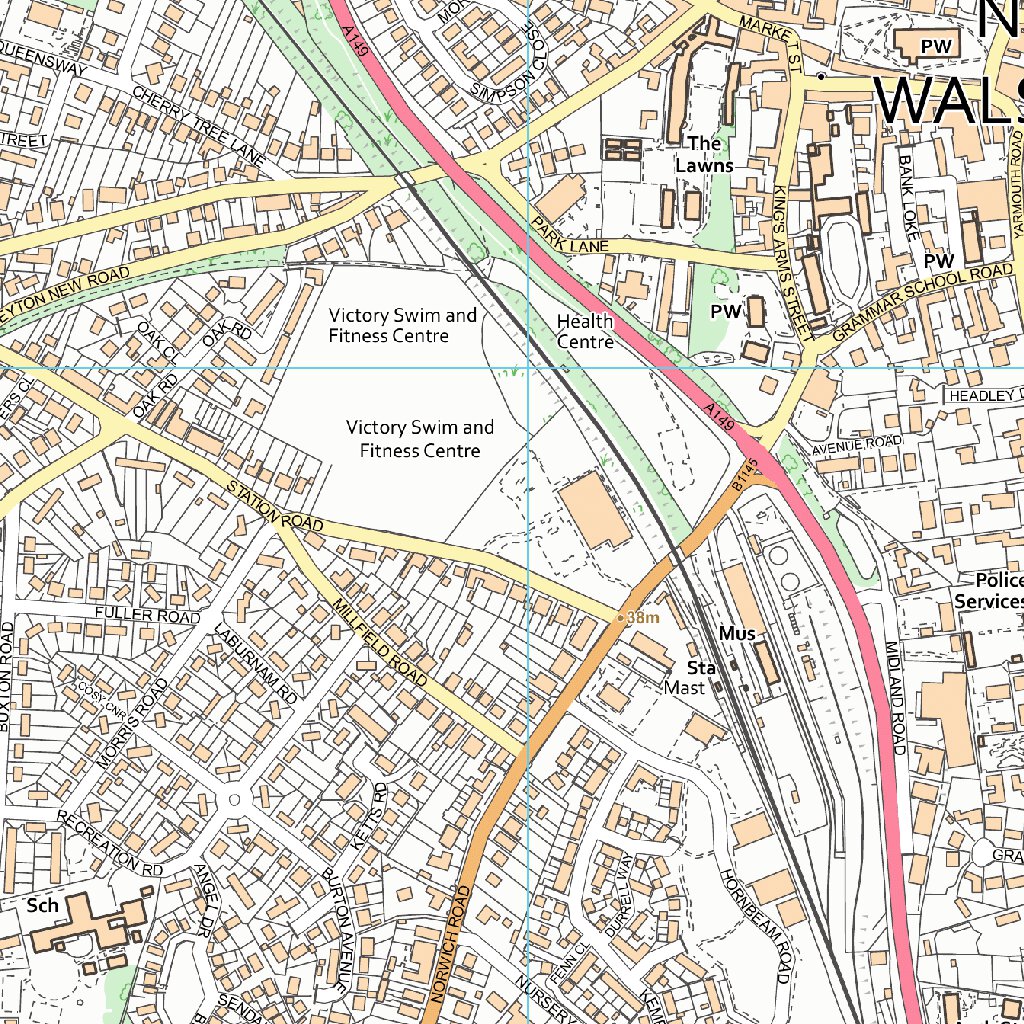 Bacton Ward 1 (1:10,000) Map by UK Topographic Maps | Avenza Maps