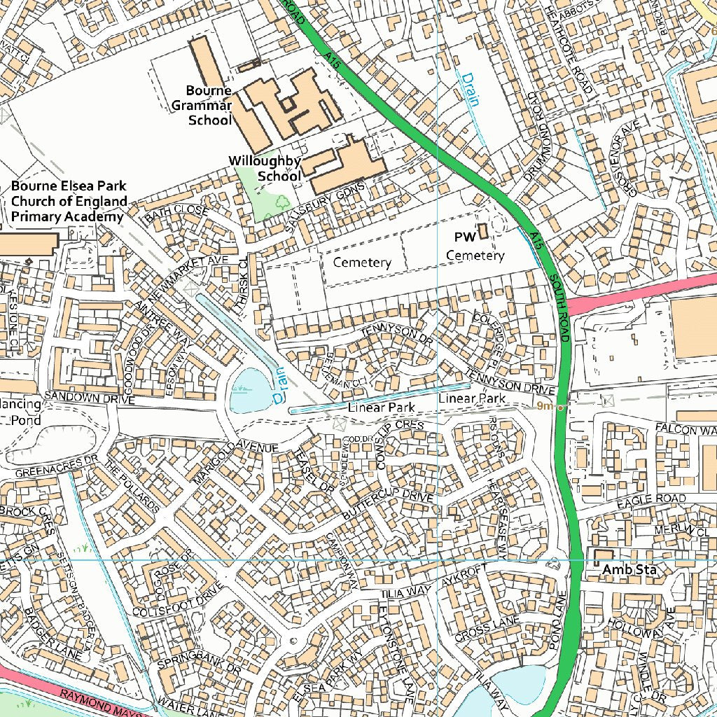 Bourne East Ward 1 (1:10,000) Map by UK Topographic Maps | Avenza Maps
