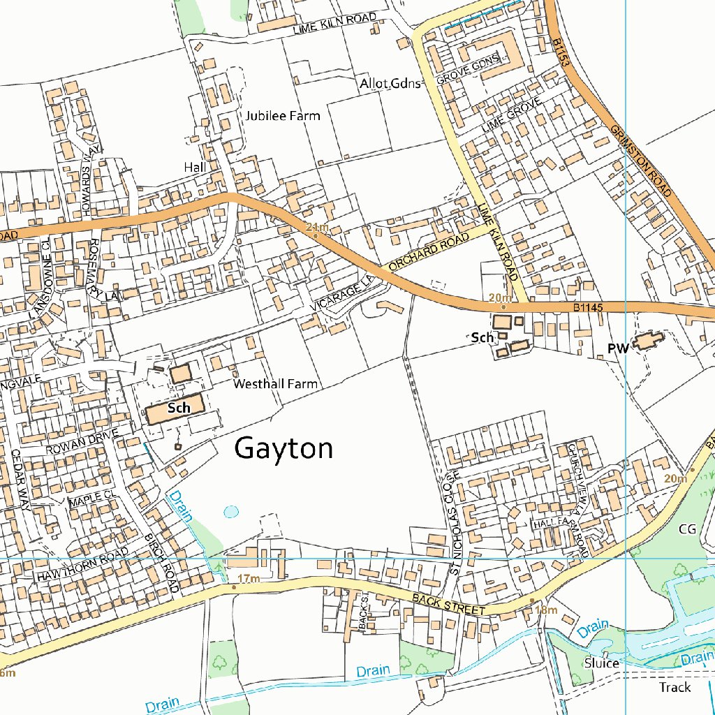Gayton & Grimston Ward 1 (1:10,000) Map by UK Topographic Maps | Avenza ...