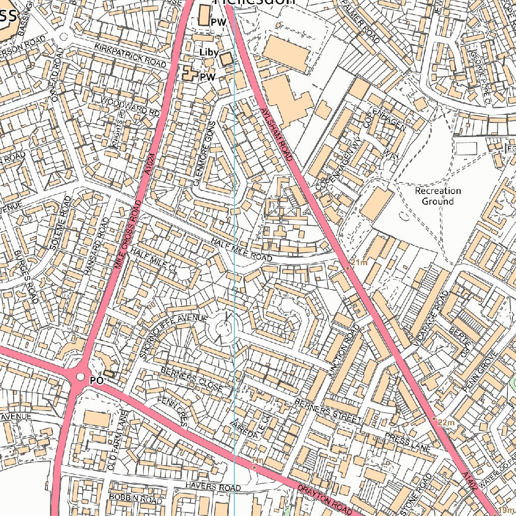 Hethersett Ward 1 (1:10,000) Map by UK Topographic Maps | Avenza Maps