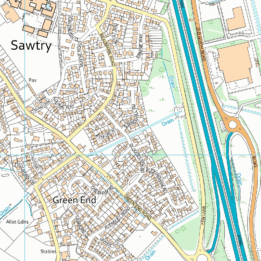Sawtry Ward 1 (1:10,000) Map by UK Topographic Maps | Avenza Maps