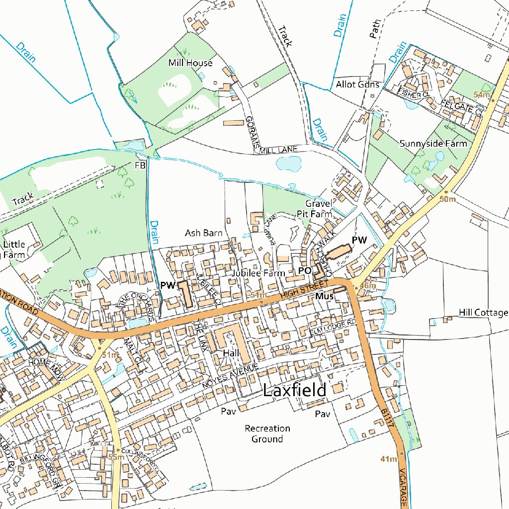 Stradbroke & Laxfield Ward 1 (1:10,000) Map by UK Topographic Maps ...