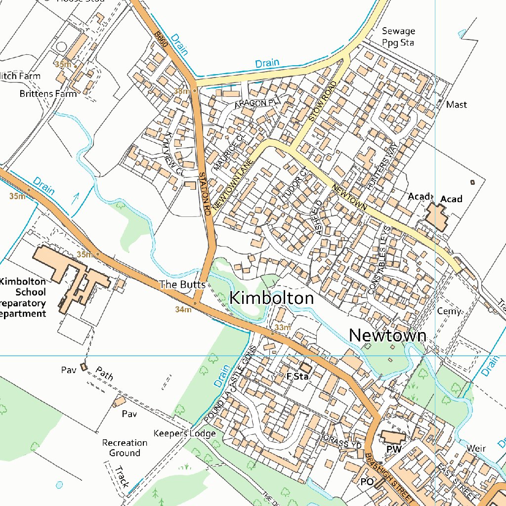 Kimbolton Ward 1 (1:10,000) Map by UK Topographic Maps | Avenza Maps