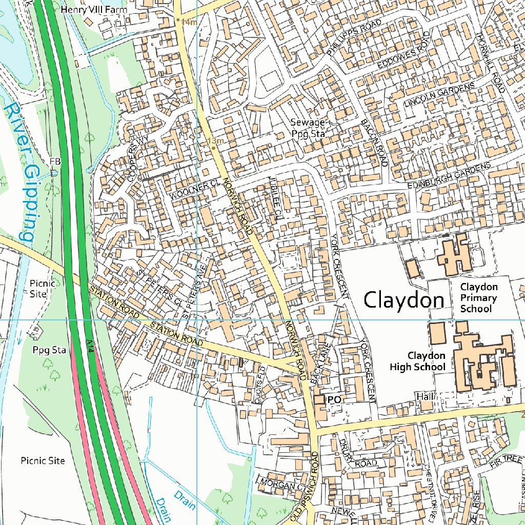 Claydon & Barham Ward 1 (1:10,000) Map by UK Topographic Maps | Avenza Maps