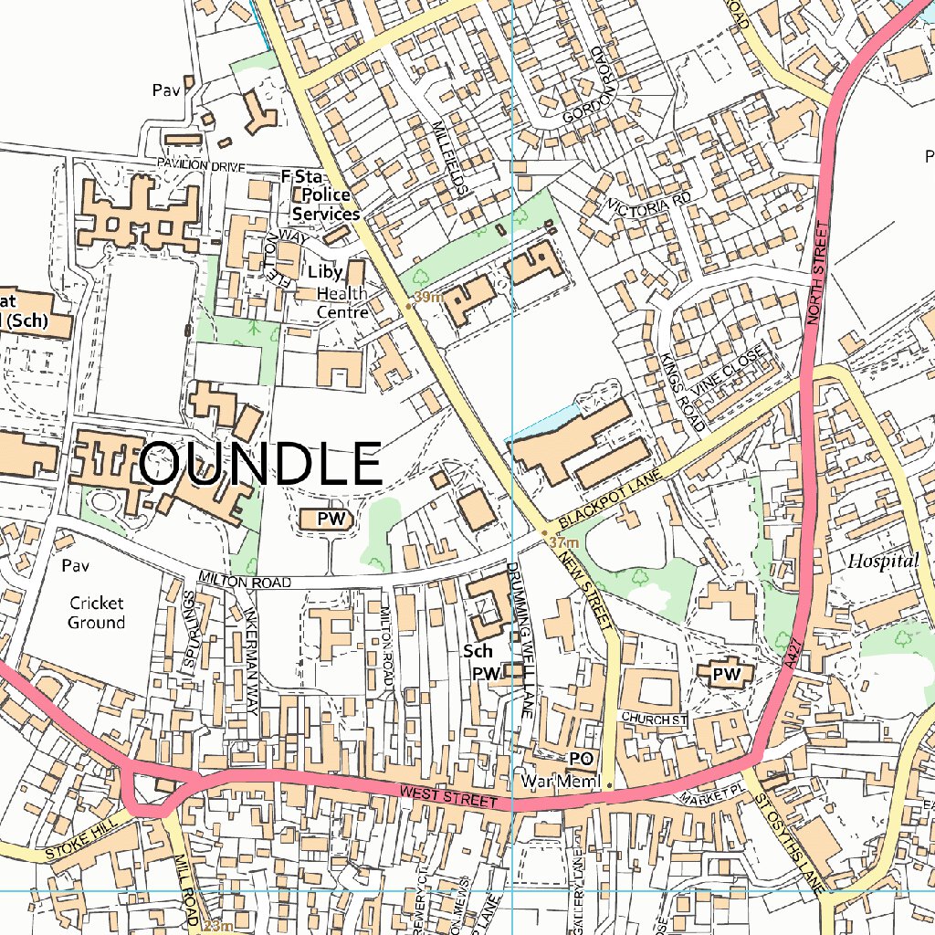 Oundle Ward 1 (1:10,000) Map by UK Topographic Maps | Avenza Maps