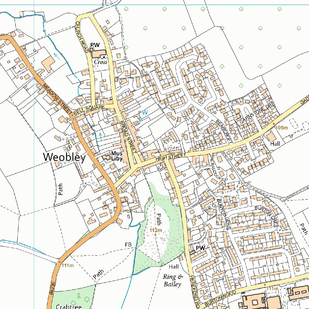 Weobley Ward 1 (1:10,000) Map by UK Topographic Maps | Avenza Maps