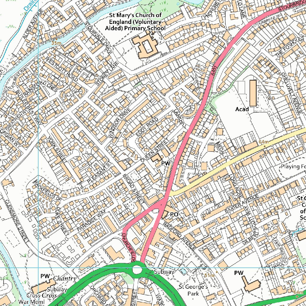 Wribbenhall & Arley Ward 1 (1:10,000) Map by UK Topographic Maps ...