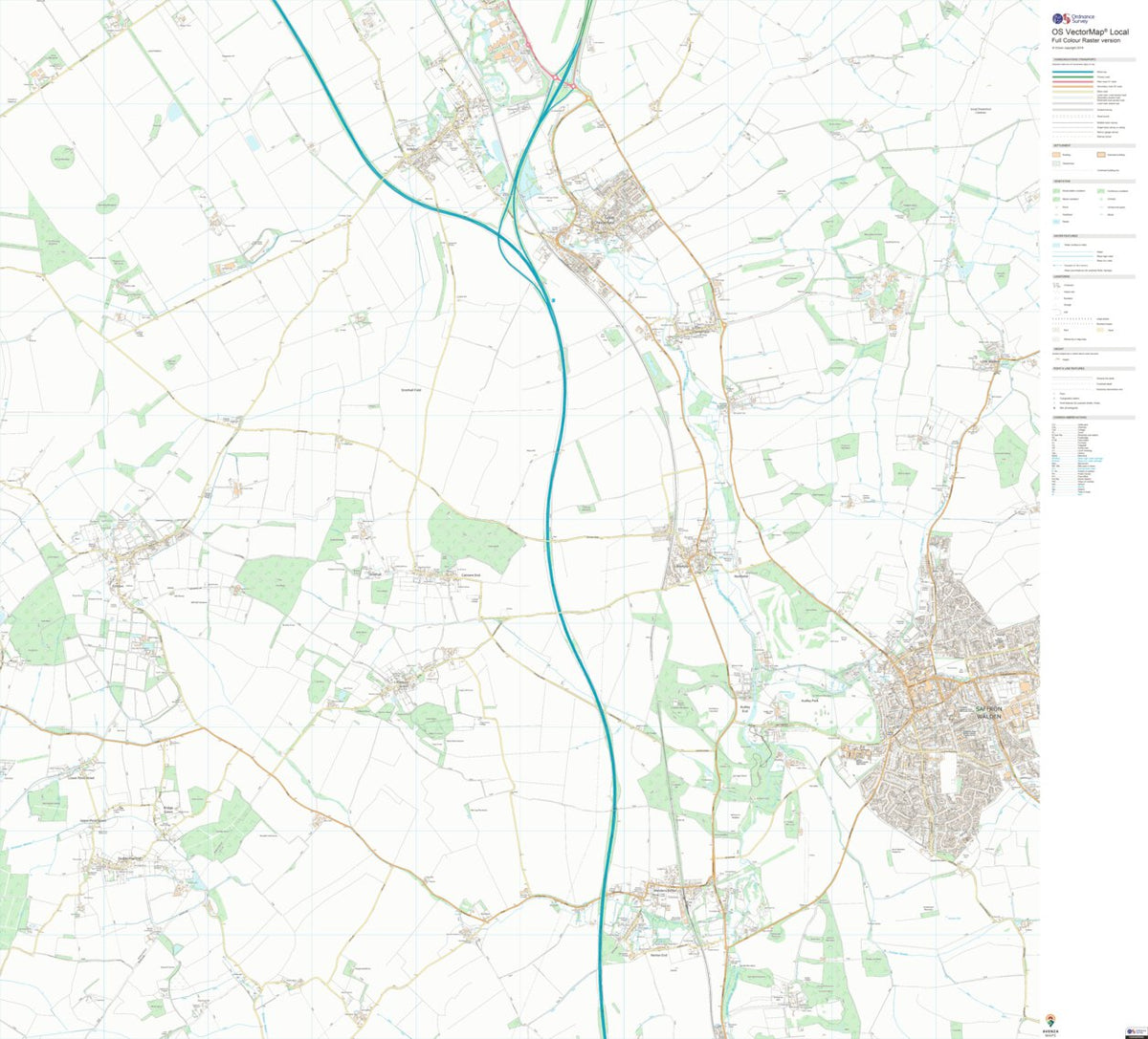 Littlebury, Chesterford & Wenden Lofts Ward 1 (1:10,000) Map by UK ...