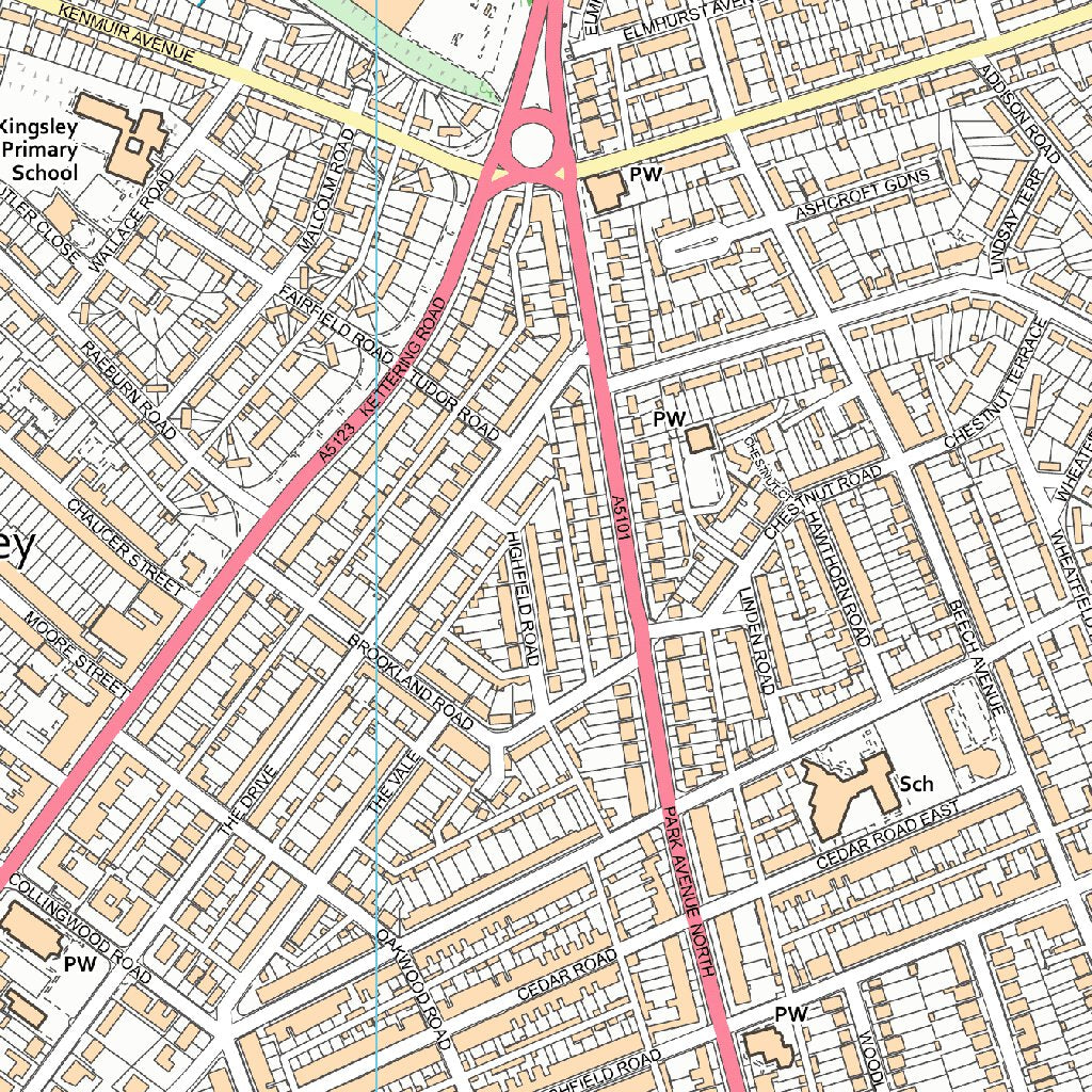 Hackleton and Grange Park Ward 1 (1:10,000) Map by UK Topographic Maps ...