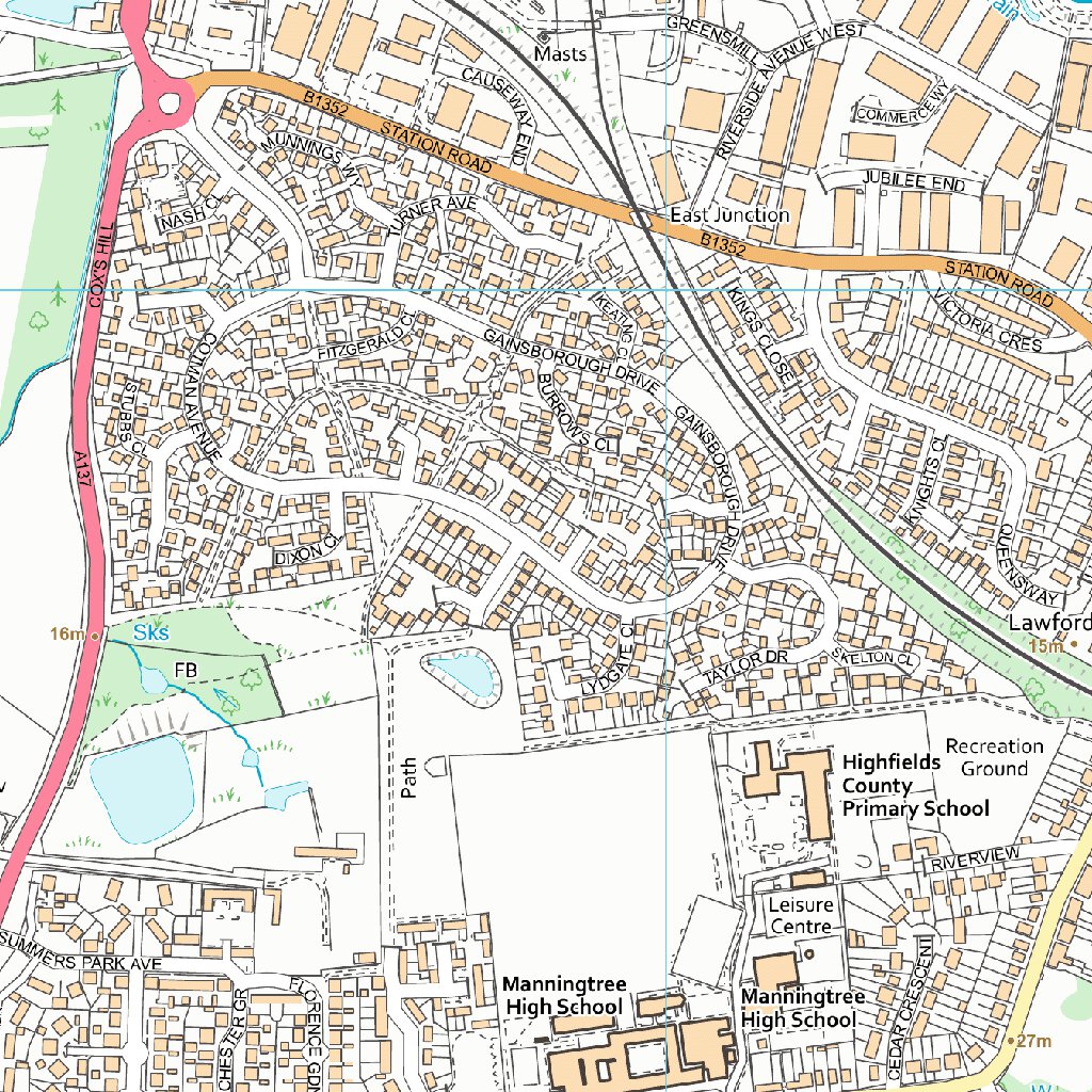 Lawford, Manningtree & Mistley Ward 1 (1:10,000) Map by UK Topographic ...